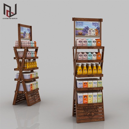 Wood display floor wooden display stands