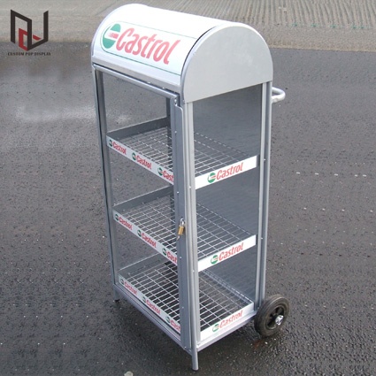 Floor lubricating oil display racks metal motor oil rack
